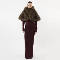 China Raccoon Dog Hooded Faux Fur Cape for sale