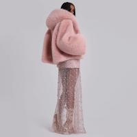 China Oversized Hooded High Quality Fluffy Faux Mink Fur Jacket for sale