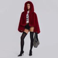 China Oversized Hooded High Quality Fluffy Faux Mink Fur Jacket for sale