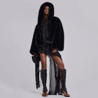 China Oversized Hooded High Quality Fluffy Faux Mink Fur Jacket for sale