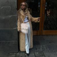 China Faux Persian Lamb Fur Oversized Long Coat for sale