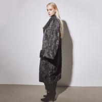 China Winter Warmth Long Faux Persian Lamb Fur Coat for sale