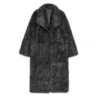 China Winter Warmth Long Faux Persian Lamb Fur Coat for sale