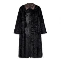 China Winter Faux Leather Faux Persian Lamb Fur Coat for sale