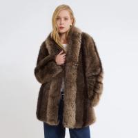 China Brown Women Casual Faux Fur Fluffy Coat for sale