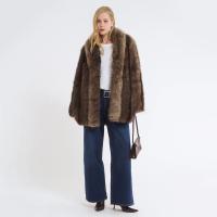 China Brown Women Casual Faux Fur Fluffy Coat for sale
