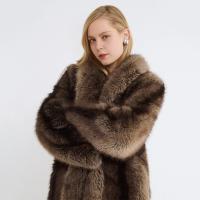 China Brown Women Casual Faux Fur Fluffy Coat for sale