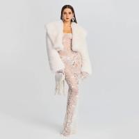 China Cadence Snow Faux Fur Large Lapel Fluffy Jacket for sale