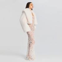 China Cadence Snow Faux Fur Large Lapel Fluffy Jacket for sale