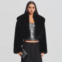 China Cadence Snow Faux Fur Large Lapel Fluffy Jacket for sale