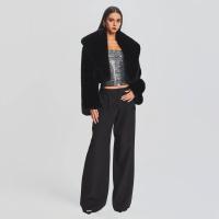 China Cadence Snow Faux Fur Large Lapel Fluffy Jacket for sale