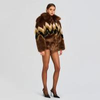 China Faux Fur Patchwork Bomber Jacket for sale