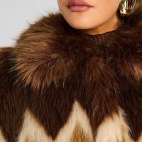 China Faux Fur Patchwork Bomber Jacket for sale