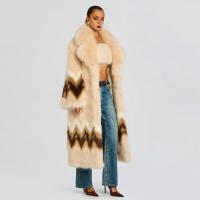 China Luxurious Faux Fur Stylish Warm Cozy Lining Long Sleeve Cut Fluffy Coat for sale