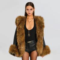 China Luxurious Faux Fur Faux Leather Hooded Jacket for sale