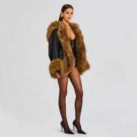 China Luxurious Faux Fur Faux Leather Hooded Jacket for sale