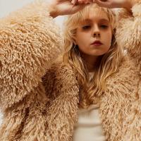 China Women Stargazer Faux Mongolian Wool Fur Fluffy Jacket for sale