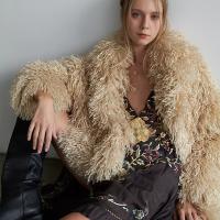 China Women Stargazer Faux Mongolian Wool Fur Fluffy Jacket for sale