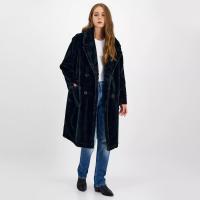 China Women Double Breasted Thick Flannel Faux Fur Fluffy Coat for sale