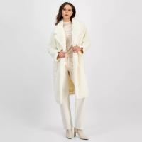China Women Double Breasted Thick Flannel Faux Fur Fluffy Coat for sale