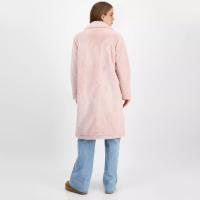 China Women Double Breasted Thick Flannel Faux Fur Fluffy Coat for sale