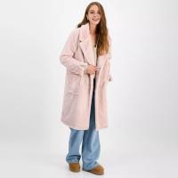 China Women Double Breasted Thick Flannel Faux Fur Fluffy Coat for sale