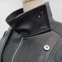 China British style Lychee Grain Faux Leather Biker Jacket for sale