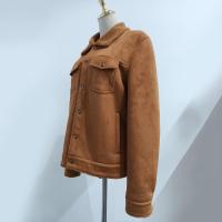 China Long Sleeves Classic Faux Suede Faux Shearling Fur Jacket for sale