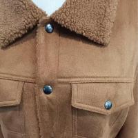 China Long Sleeves Classic Faux Suede Faux Shearling Fur Jacket for sale
