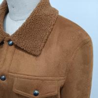 China Long Sleeves Classic Faux Suede Faux Shearling Fur Jacket for sale