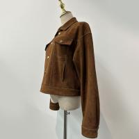 China Autumn Leaf Classic Faux Suede Jacket for sale