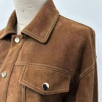 China Autumn Leaf Classic Faux Suede Jacket for sale