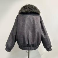 China Fall Winter Faux Horsehair Fur Faux Wool Collar Jacket for sale