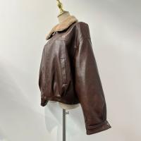 China Customizable Soft Faux Leather Faux Shearling Fur Jacket for sale