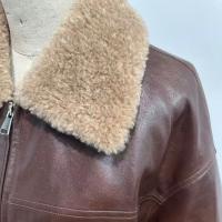 China Customizable Soft Faux Leather Faux Shearling Fur Jacket for sale