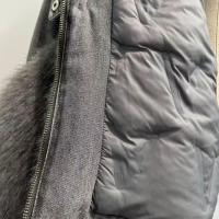 China Chic Women Hongjun Denim Faux Mink Fur Patchwork Jacket for sale