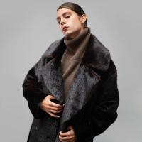 China Insulated Warmth Faux Fur Fluffy Buttons Coat for sale