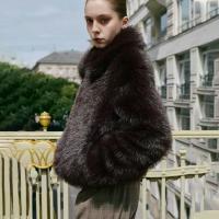 China Top Quality Lapel Faux Fur Short Jacket for sale