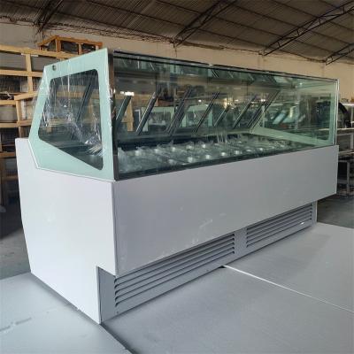 China R404a Ice Cream Display Freezer 24pcs Pans Cold Plate Gelato Showcase Commercial for sale