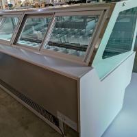 China Scoop Ice Cream Pastry Display Fridge Freezer Automatic Defrost 24pcs Pans for sale