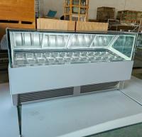 China 24Pans Ice Cream Gelato Display Fridge Dessert Counter Big Size for sale