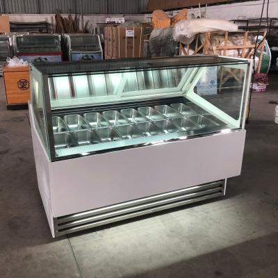 China 16Pans Commercial Ice Cream Display Freezer Movable For Gelato Shop for sale