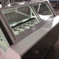 China 16Pans Commercial Ice Cream Display Freezer Movable For Gelato Shop for sale