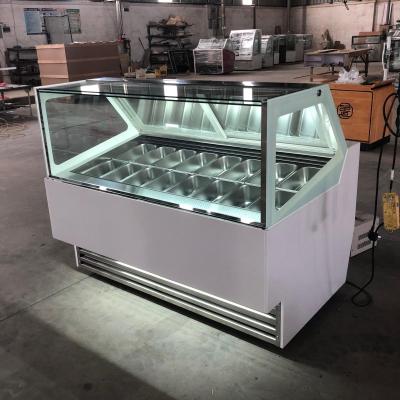 China Ice Cream Gelato Display Freezer Upright Digital Control -18~ -22 Cold Plate Showcase for sale