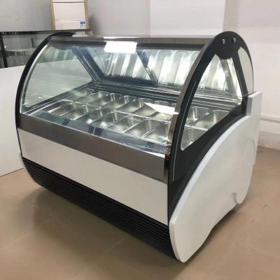 China 16 Trays Italian Gelato Showcase Freezer Ice Cream Dipping Cabinet for sale