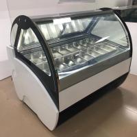 China 16 Pans Countertop Gelato Freezer Ice Cream Showcase With LED Light for sale