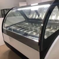 China 16pcs Pans Gelato Showcase Freezer Customized For Ice Cream Store for sale