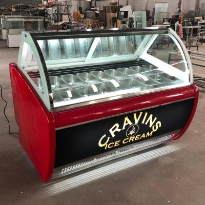 China Gelato Ice Cream Display Freezer Anti Fog 1550x1030x1250mm for sale