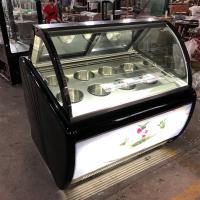 China Commercial Ice Cream Display Freezer Refrigerated Gelato Round Drum Pan for sale