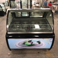 China Commercial Ice Cream Display Freezer Refrigerated Gelato Round Drum Pan for sale
